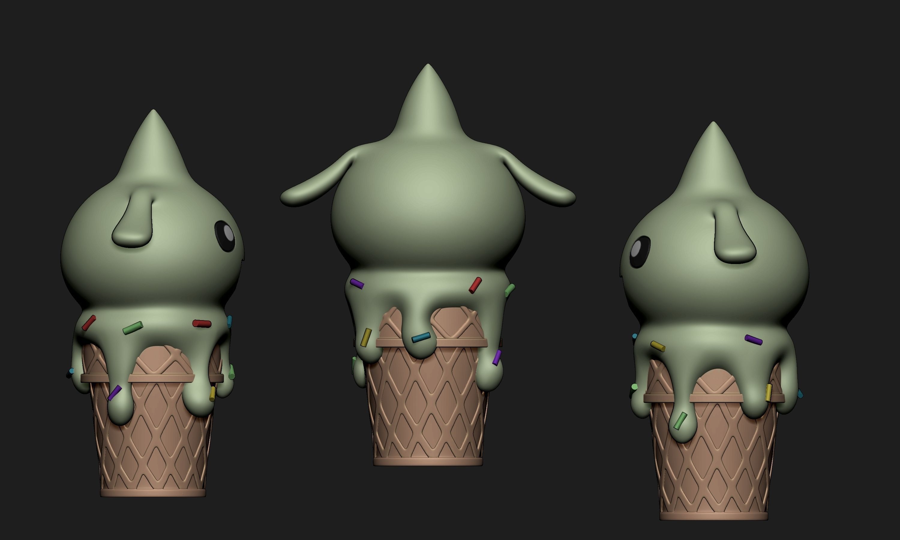 Digimon - Ice Cream Gummymon 3D model 3D printable | CGTrader