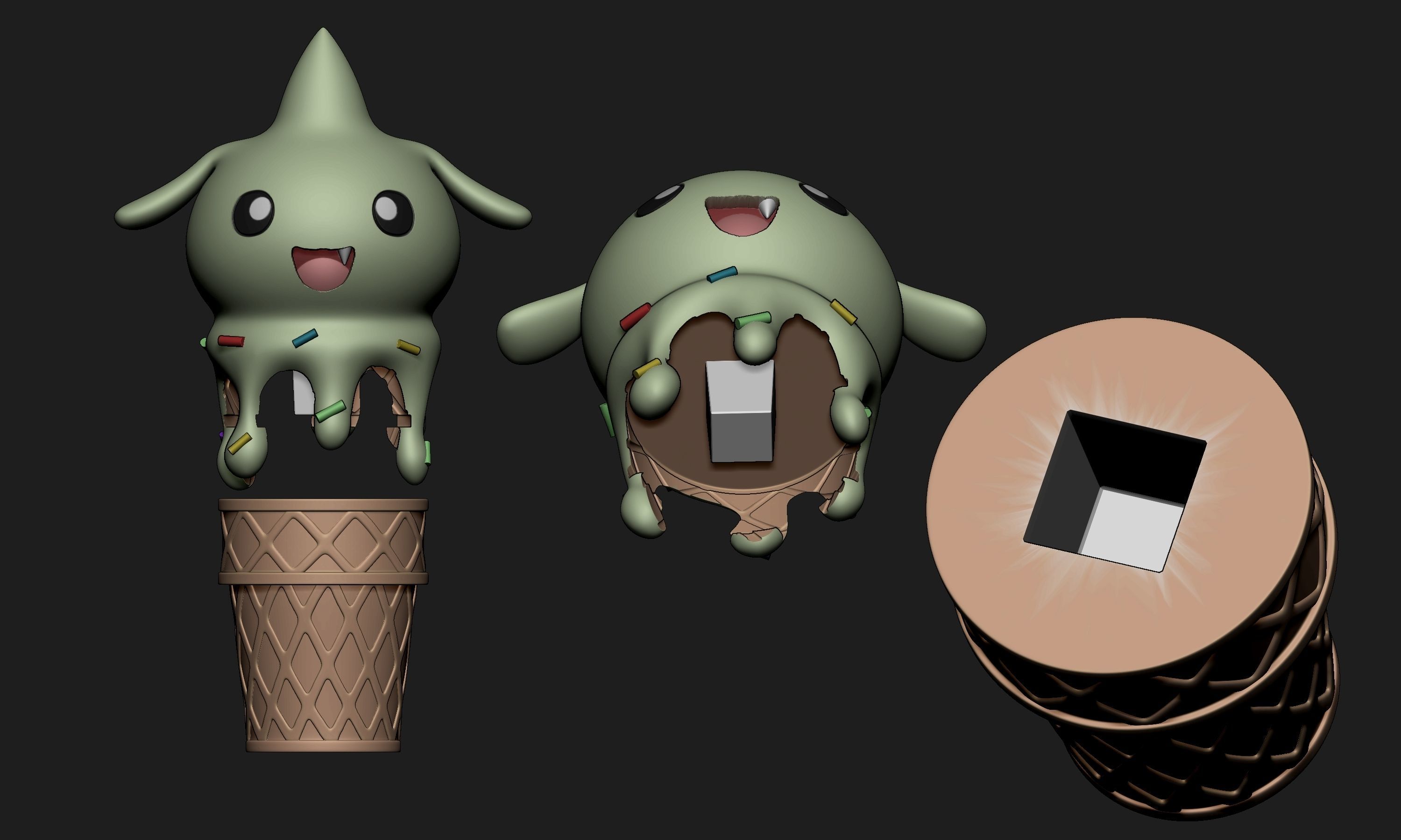 Digimon - Ice Cream Gummymon 3D model 3D printable | CGTrader