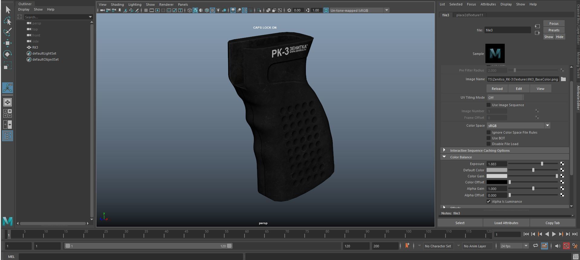 3D model MILITARY Zenitco RK-3 Grip for AK platforms VR / AR / low-poly ...