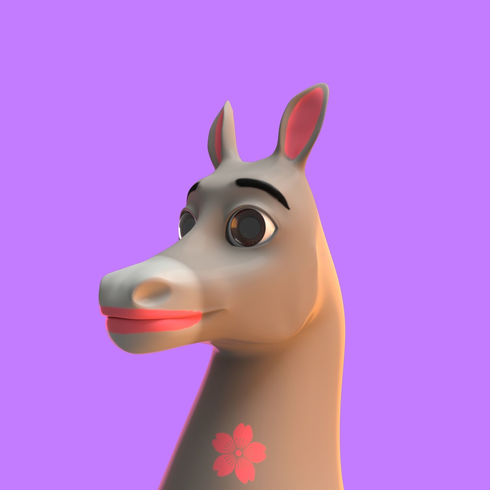 3D model Stylized Female Donkey NoRig VR / AR / low-poly | CGTrader