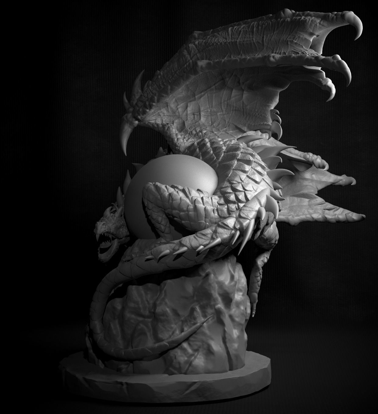 Dragon guards the egg 3D model | CGTrader