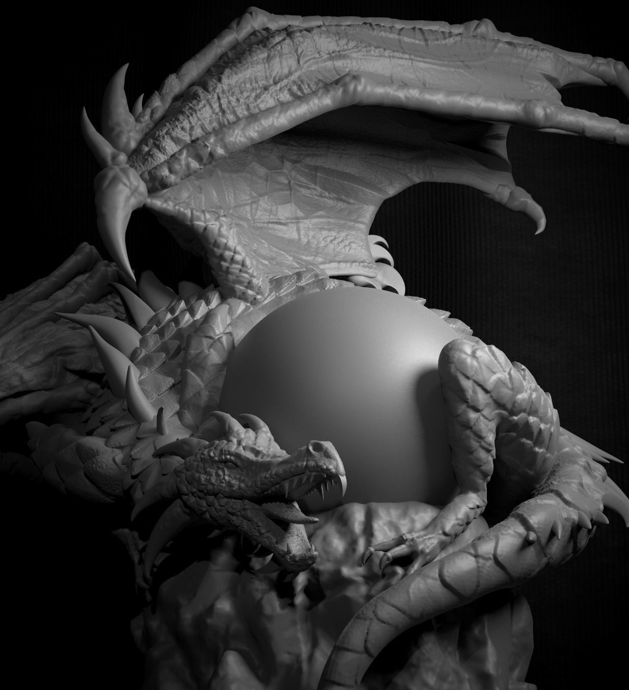 Dragon guards the egg 3D model | CGTrader