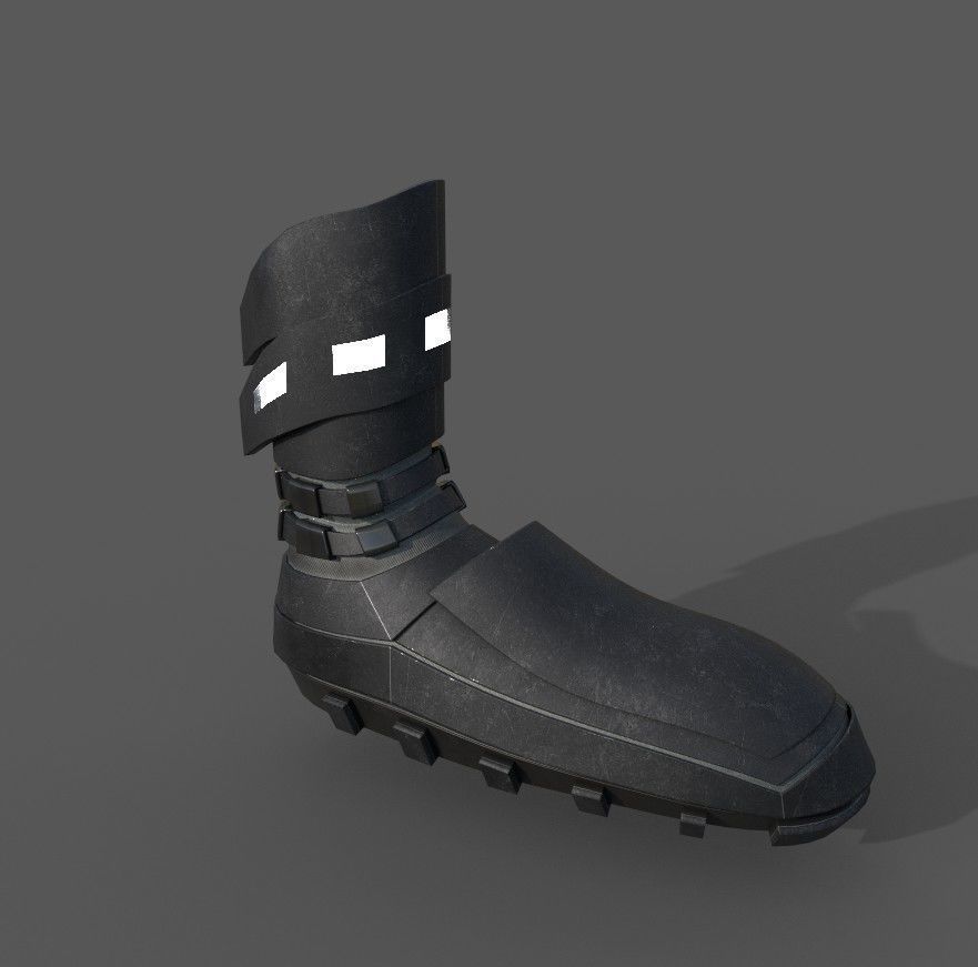 3D model stylized and realistic Sci-fi cyberpunk boots pack VR / AR ...