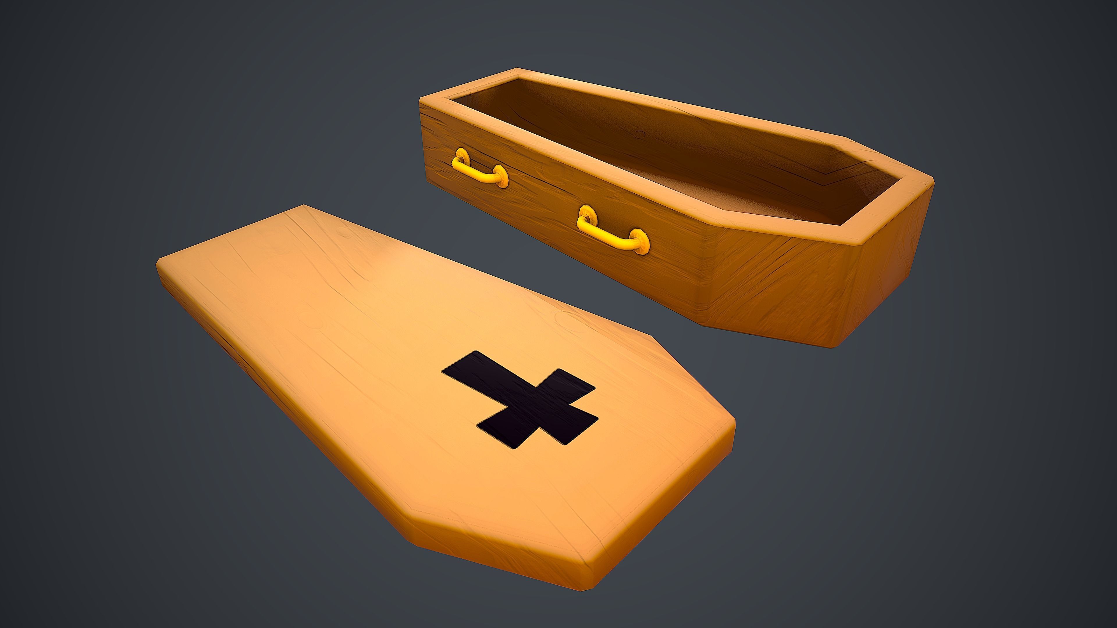 3D model COFFIN PARTS CARTOON STYLIZED VR / AR / low-poly | CGTrader