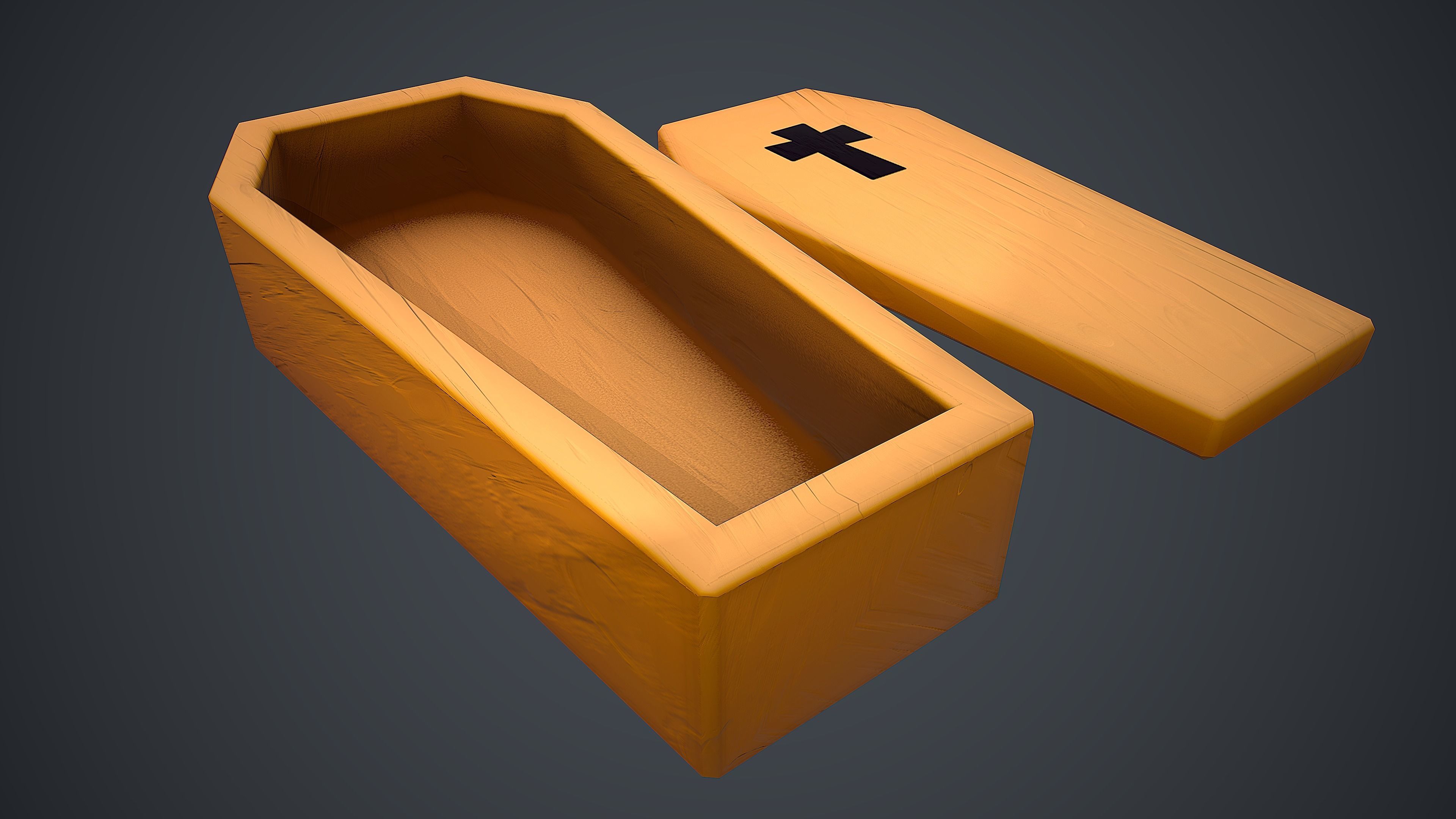 3D model COFFIN PARTS CARTOON STYLIZED VR / AR / low-poly | CGTrader