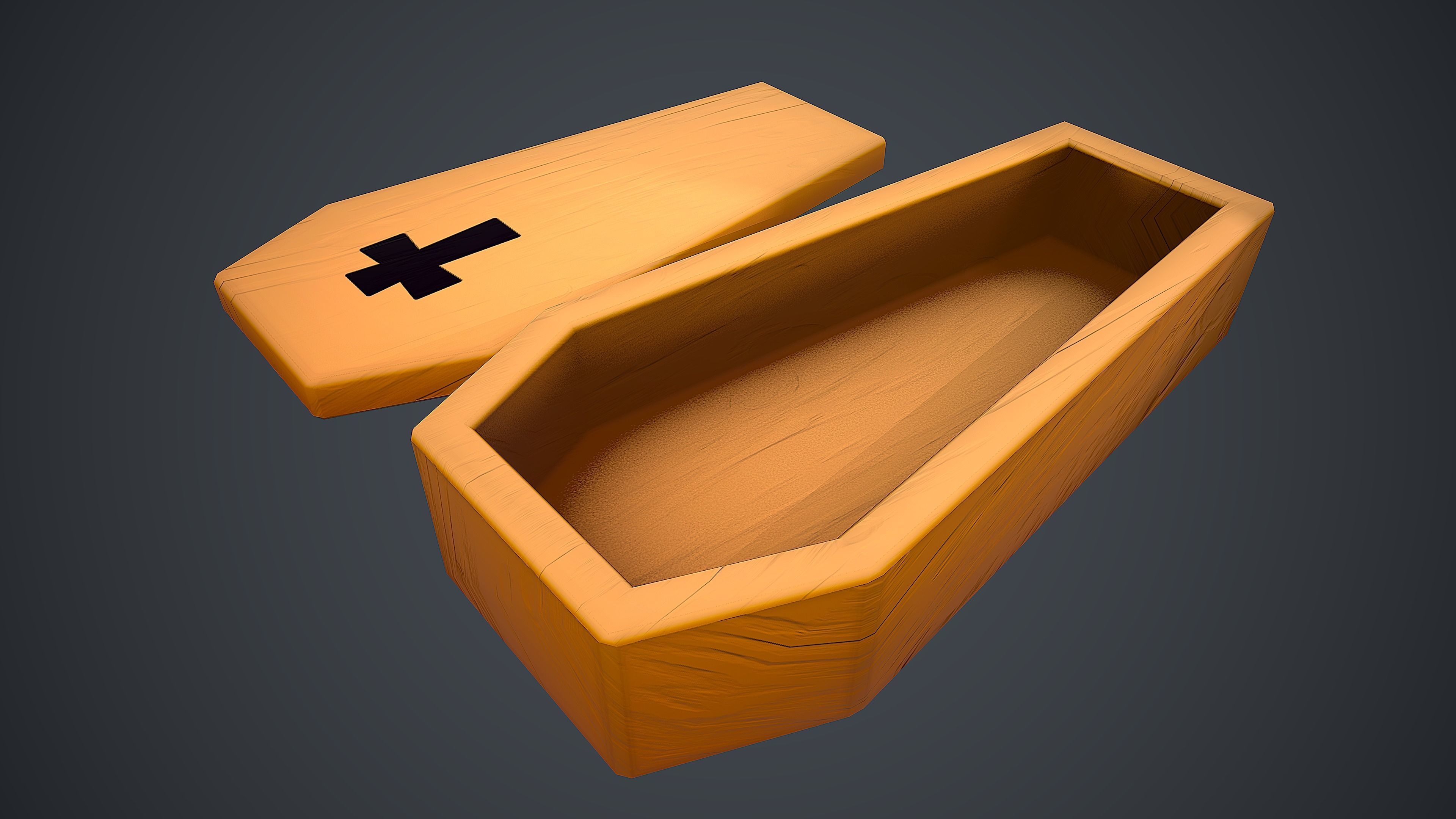 3D model COFFIN PARTS CARTOON STYLIZED VR / AR / low-poly | CGTrader
