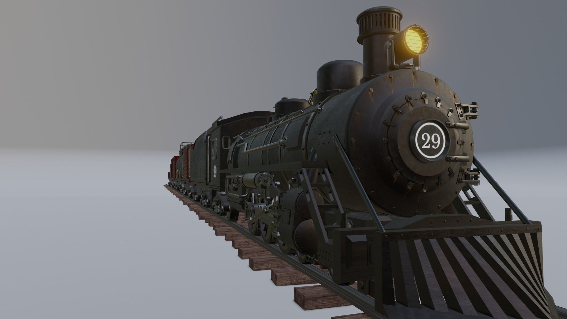 Steam Train 3D model animated rigged | CGTrader
