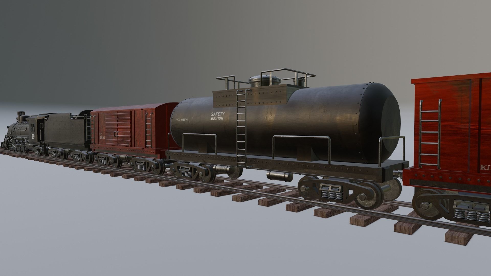 Steam Train 3D model animated rigged | CGTrader