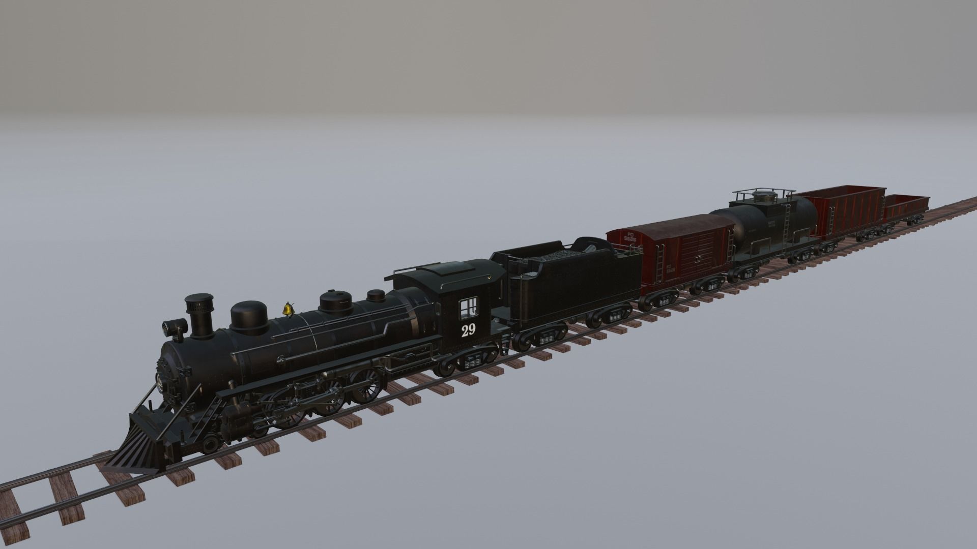 Steam Train 3D model animated rigged | CGTrader