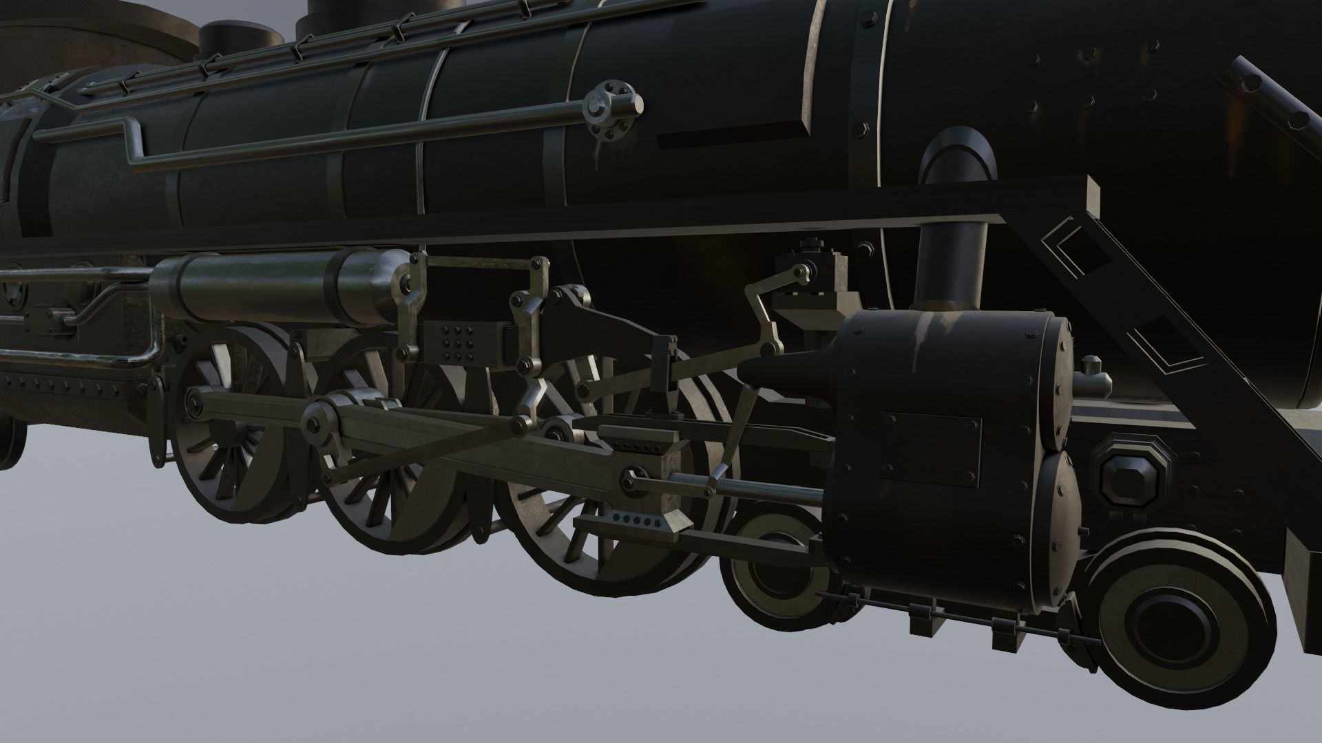 Steam Train 3D model animated rigged | CGTrader