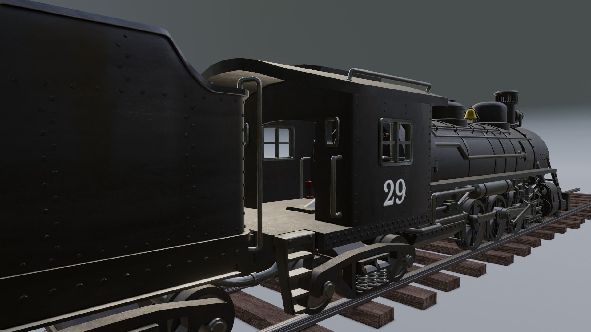 Steam Train 3D model animated rigged | CGTrader