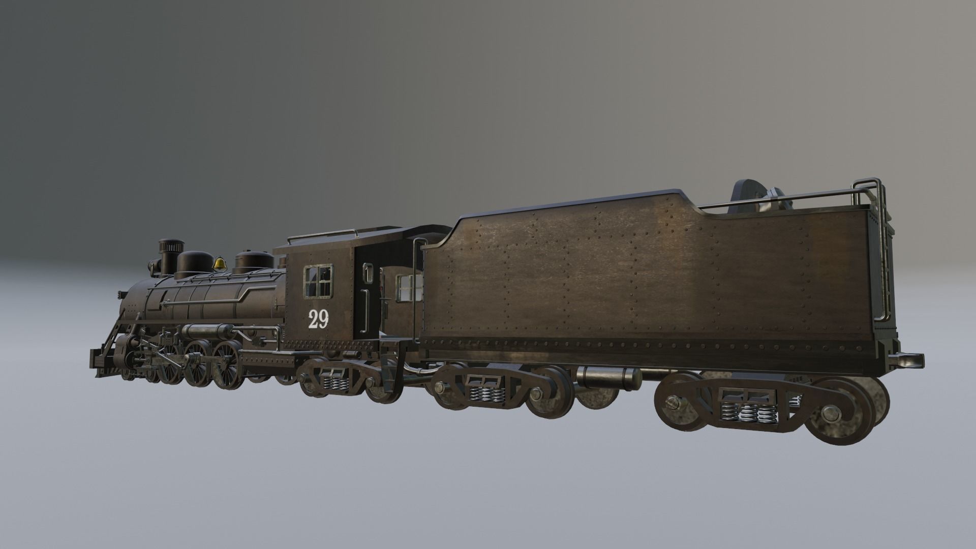 Steam Train 3D model animated rigged | CGTrader