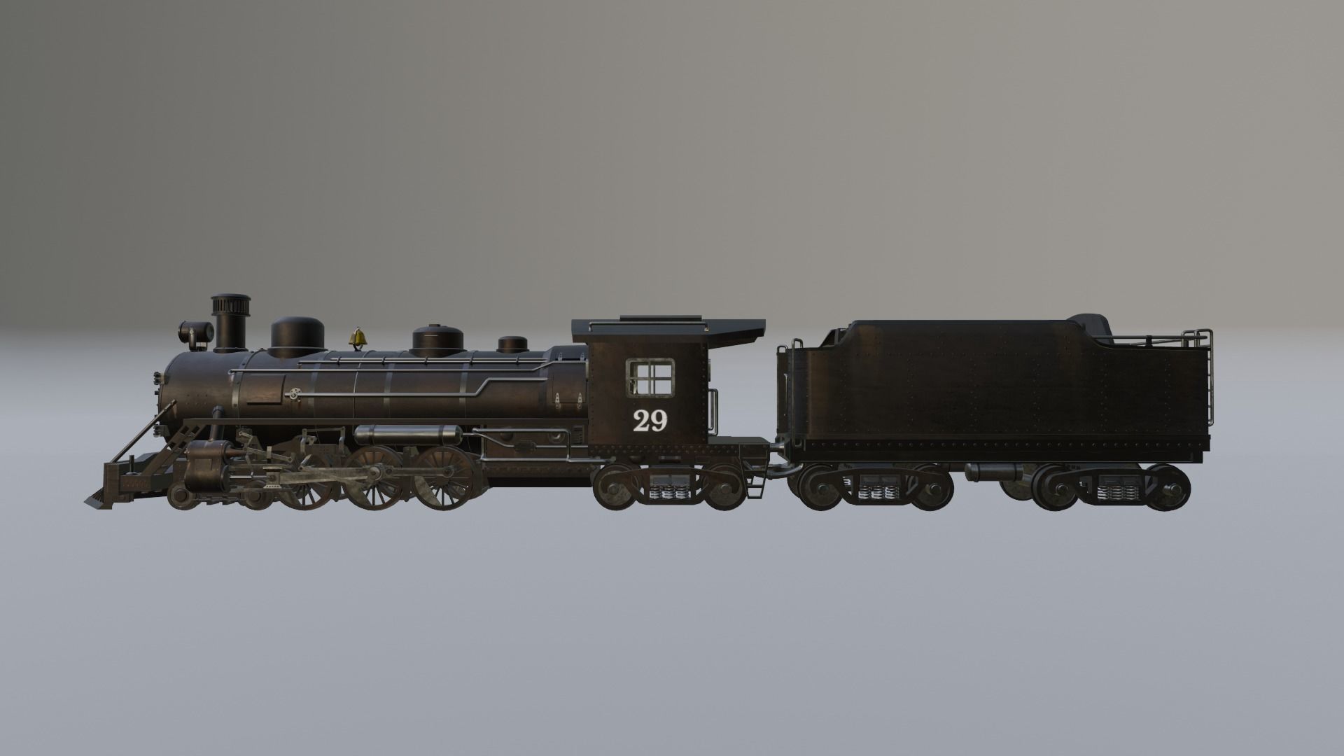 Steam Train 3D model animated rigged | CGTrader
