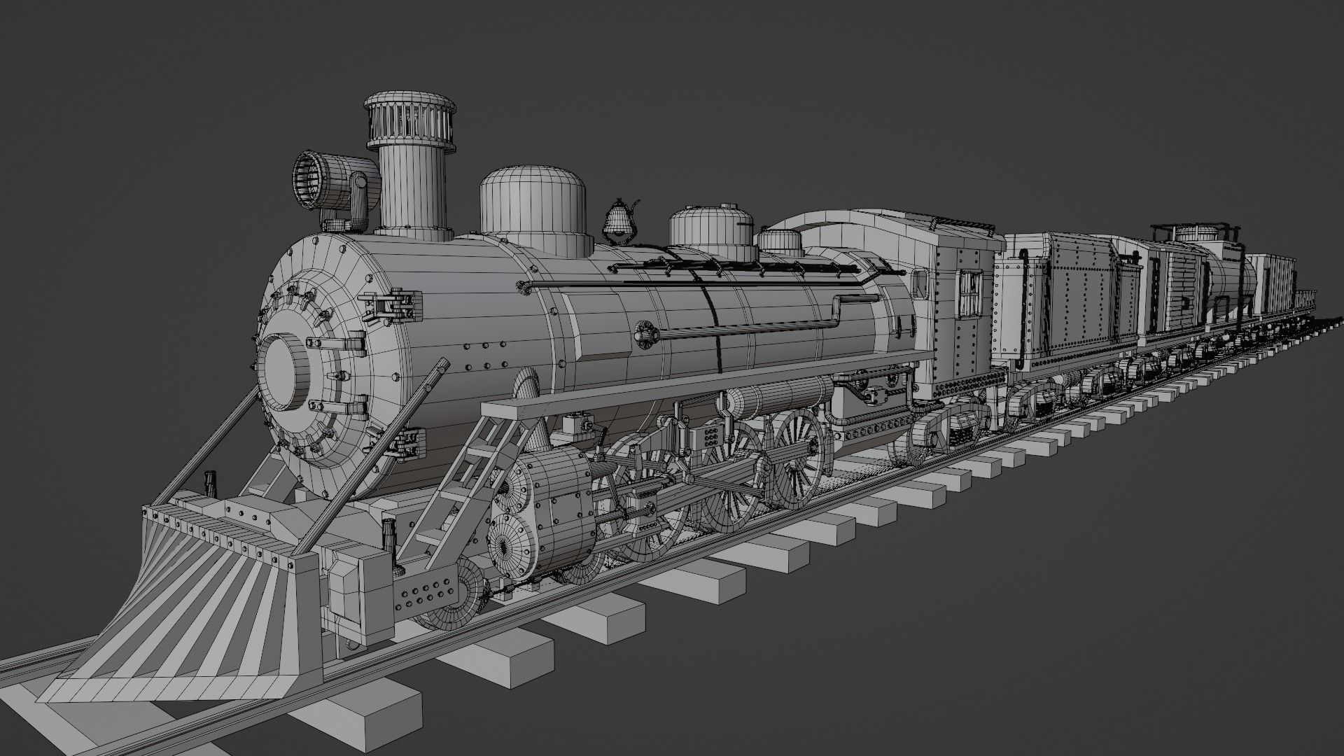 Steam Train 3D model animated rigged | CGTrader