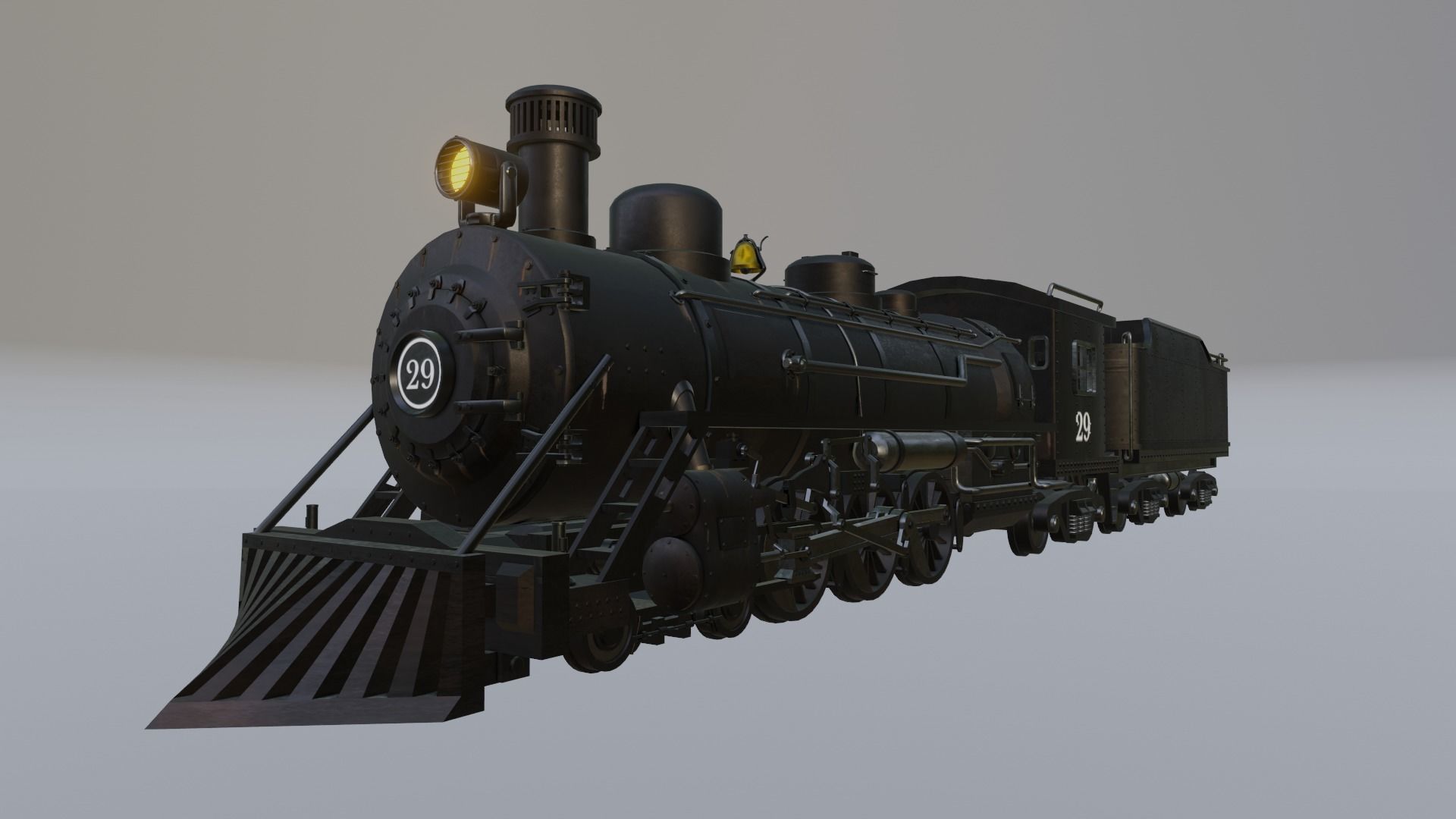 Steam Train 3D model animated rigged | CGTrader