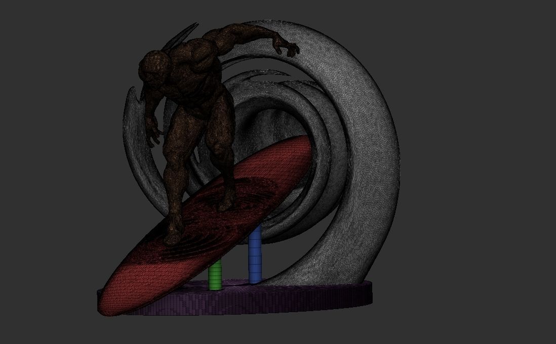 Silver Surfer Print Ready Model in FBX OBJ and STL Formats 3D model 3D ...