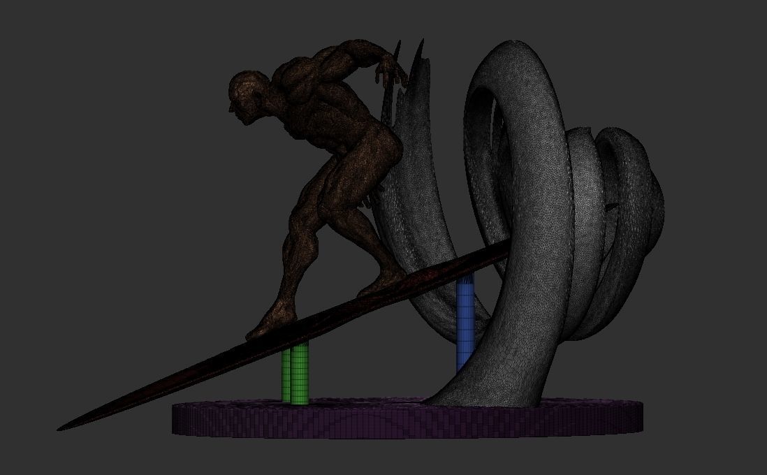 Silver Surfer Print Ready Model in FBX OBJ and STL Formats 3D model 3D ...