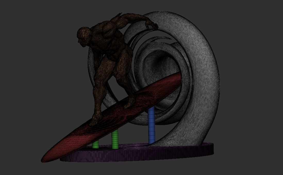 Silver Surfer Print Ready Model in FBX OBJ and STL Formats 3D model 3D ...