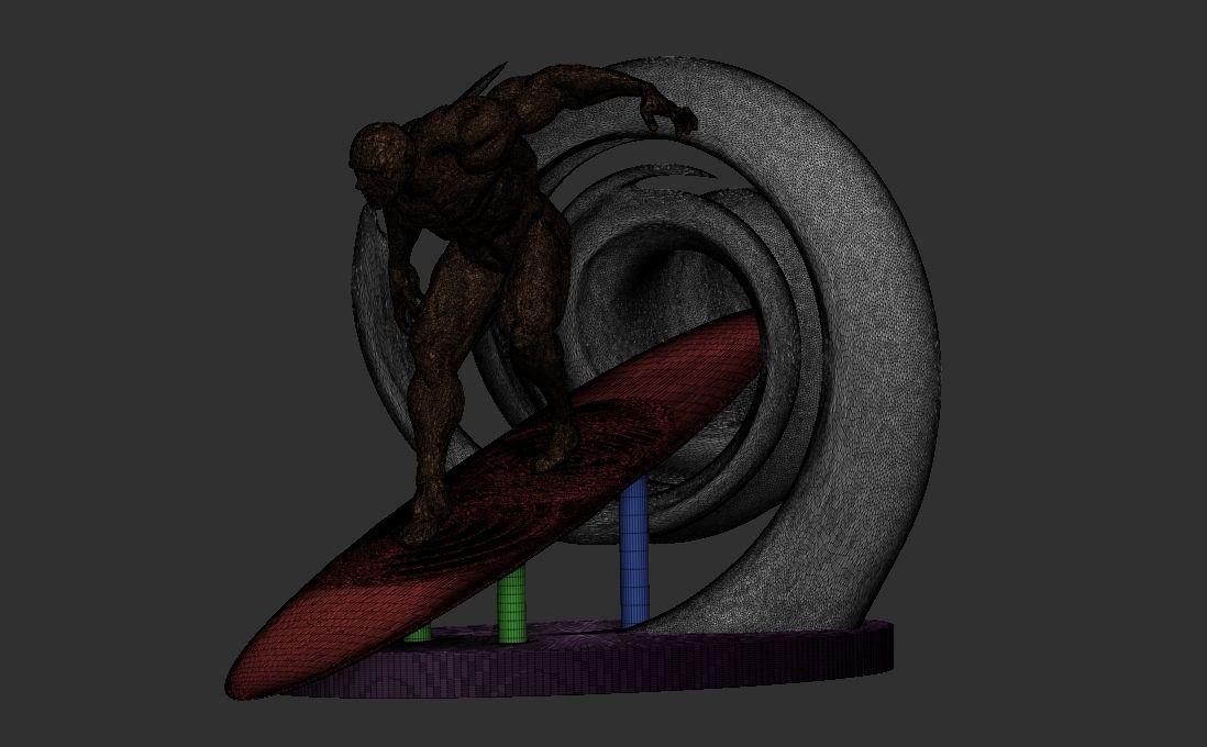 Silver Surfer Print Ready Model in FBX OBJ and STL Formats 3D model 3D ...