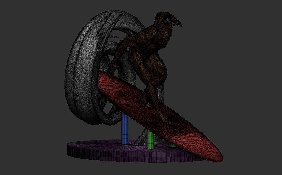 Silver Surfer Print Ready Model in FBX OBJ and STL Formats 3D model 3D ...