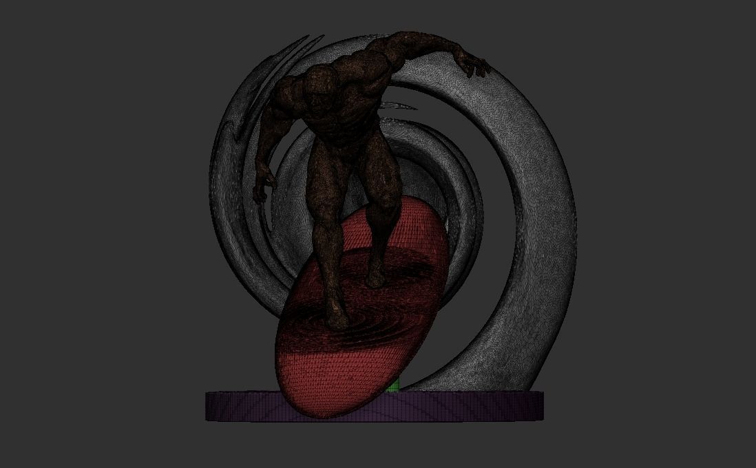 Silver Surfer Print Ready Model in FBX OBJ and STL Formats 3D model 3D ...