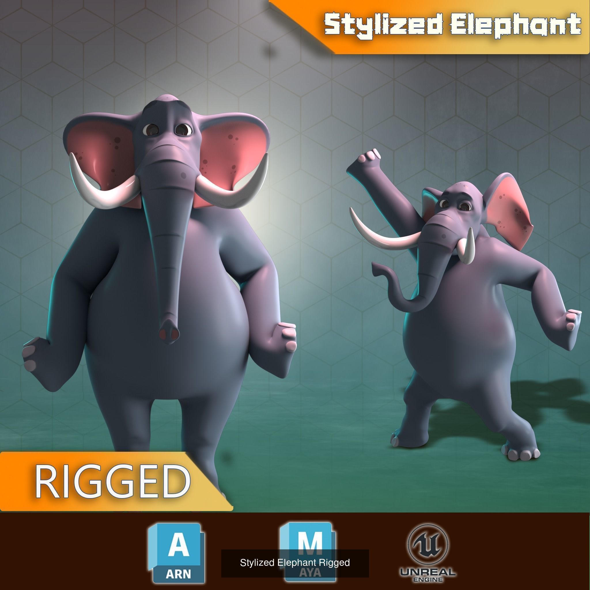 3D Model Collection Stylized Animals Rigged V1 VR / AR / low-poly ...