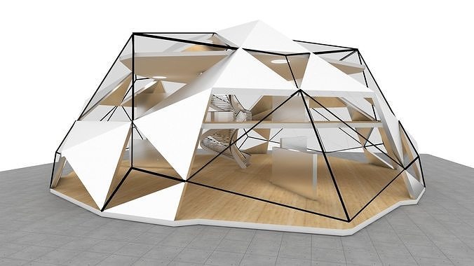 VR art gallery 12 compound icosrombi 3D model | CGTrader