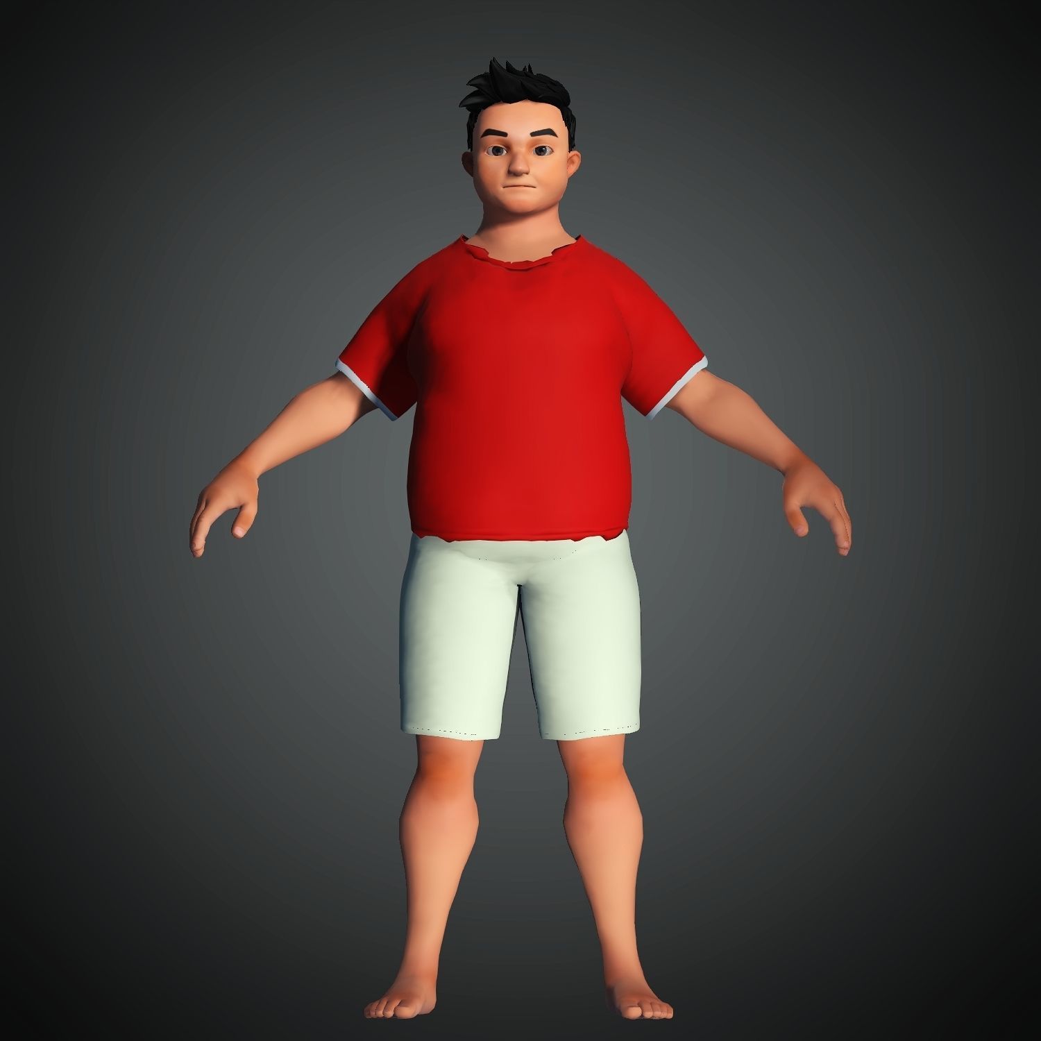 Cartoon Character Fat Boy Animated Rigged Blender Iclone 3D model ...