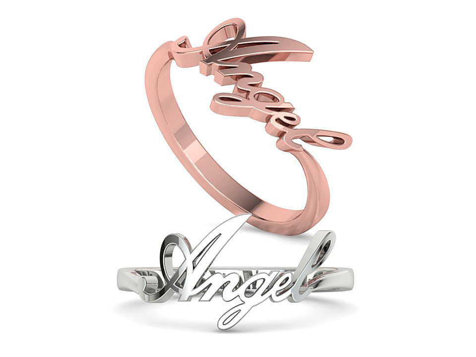 Angel Word Ring Angel Inscription band ring 3d model 3D model 3D ...