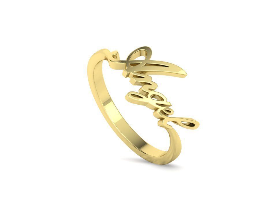 Angel Word Ring Angel Inscription band ring 3d model 3D model 3D ...