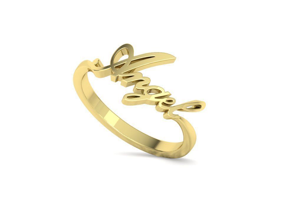 Angel Word Ring Angel Inscription band ring 3d model 3D model 3D ...