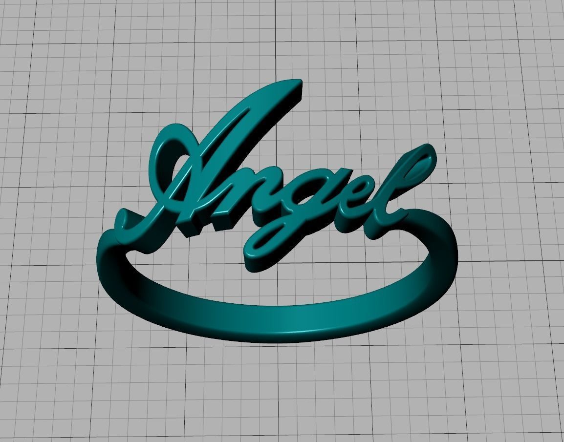 Angel Word Ring Angel Inscription band ring 3d model 3D model 3D ...