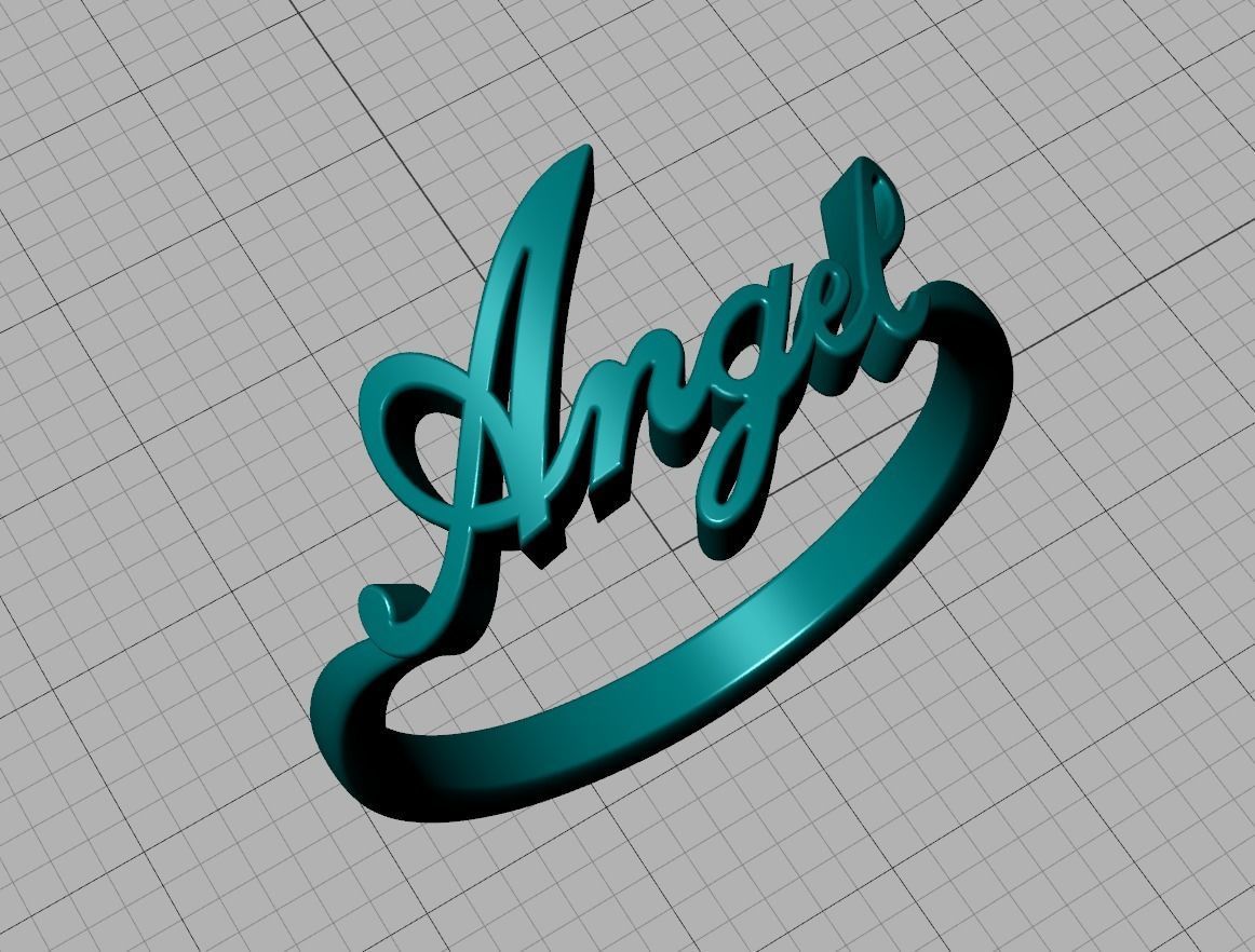Angel Word Ring Angel Inscription band ring 3d model 3D model 3D ...