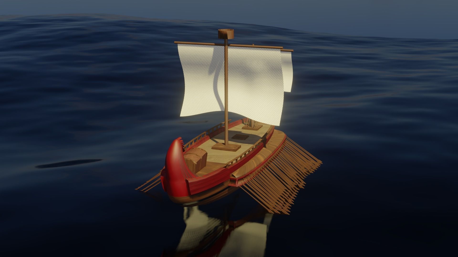 Trireme ancient ships Roman Greek 3D model | CGTrader
