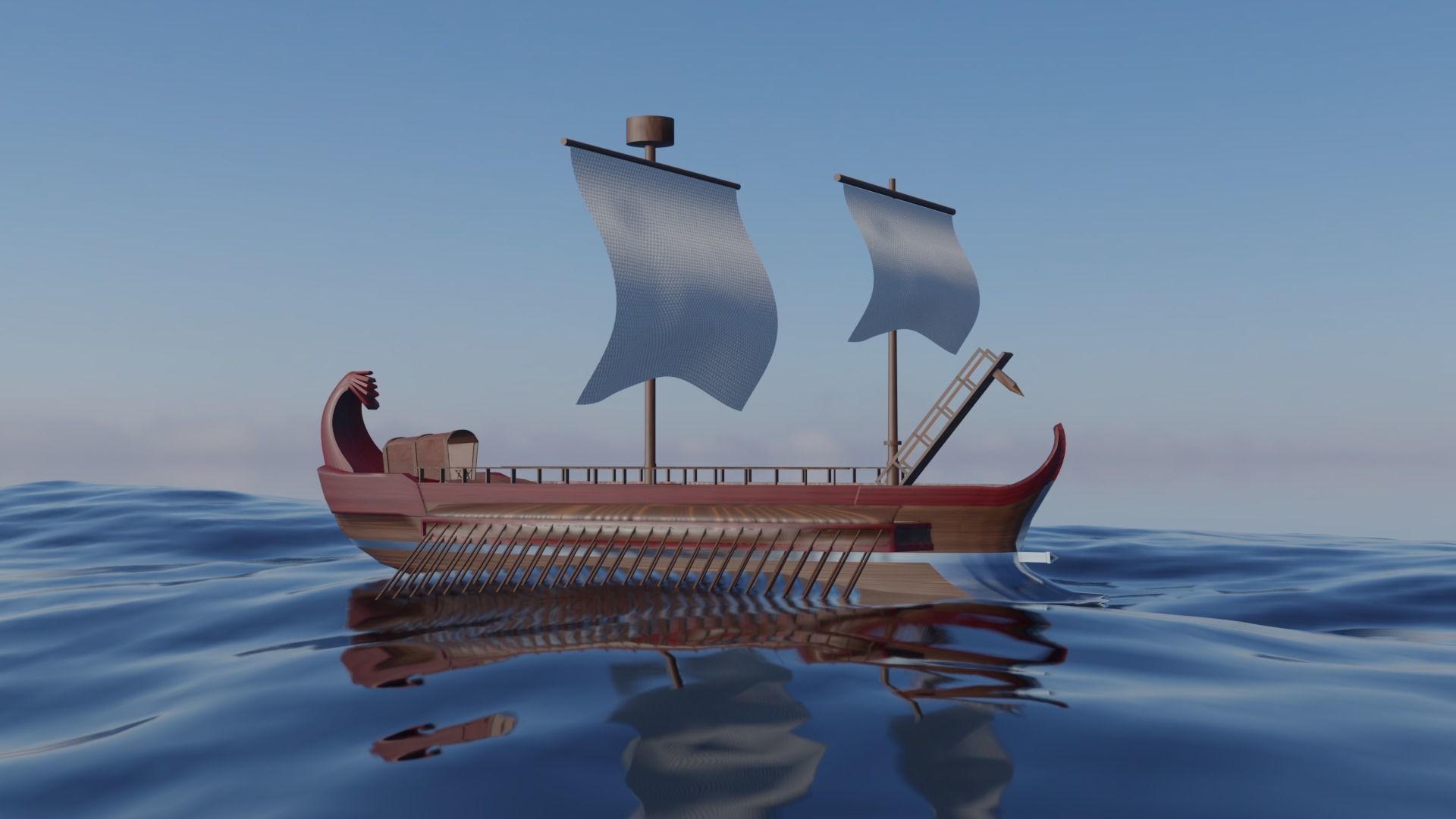 Trireme ancient ships Roman Greek 3D model | CGTrader