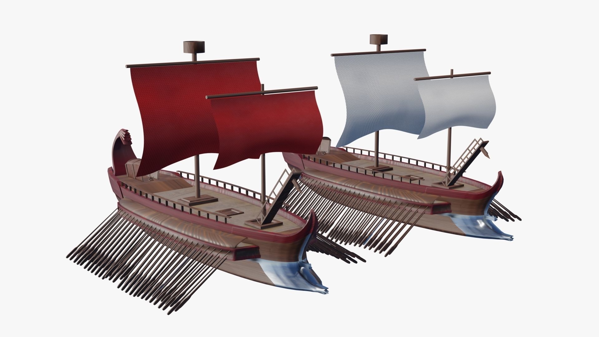 Trireme ancient ships Roman Greek 3D model | CGTrader