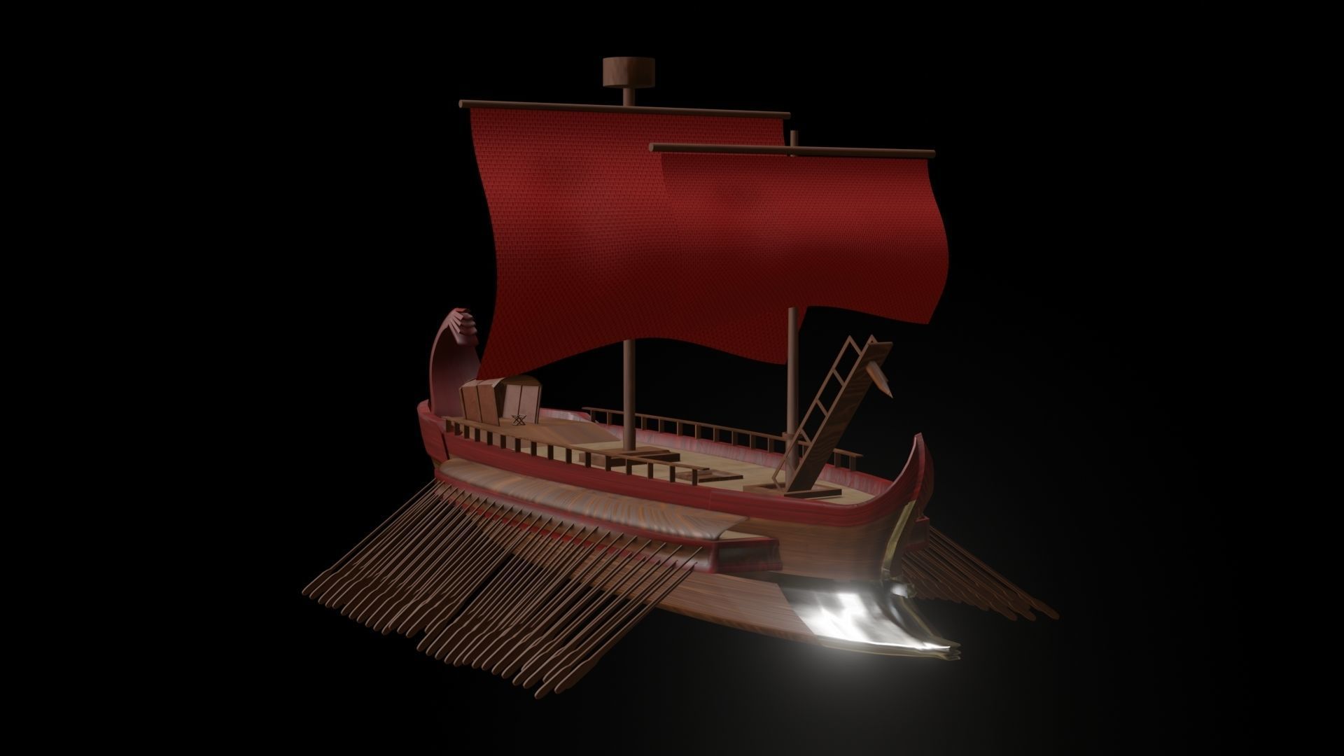 Trireme ancient ships Roman Greek 3D model | CGTrader