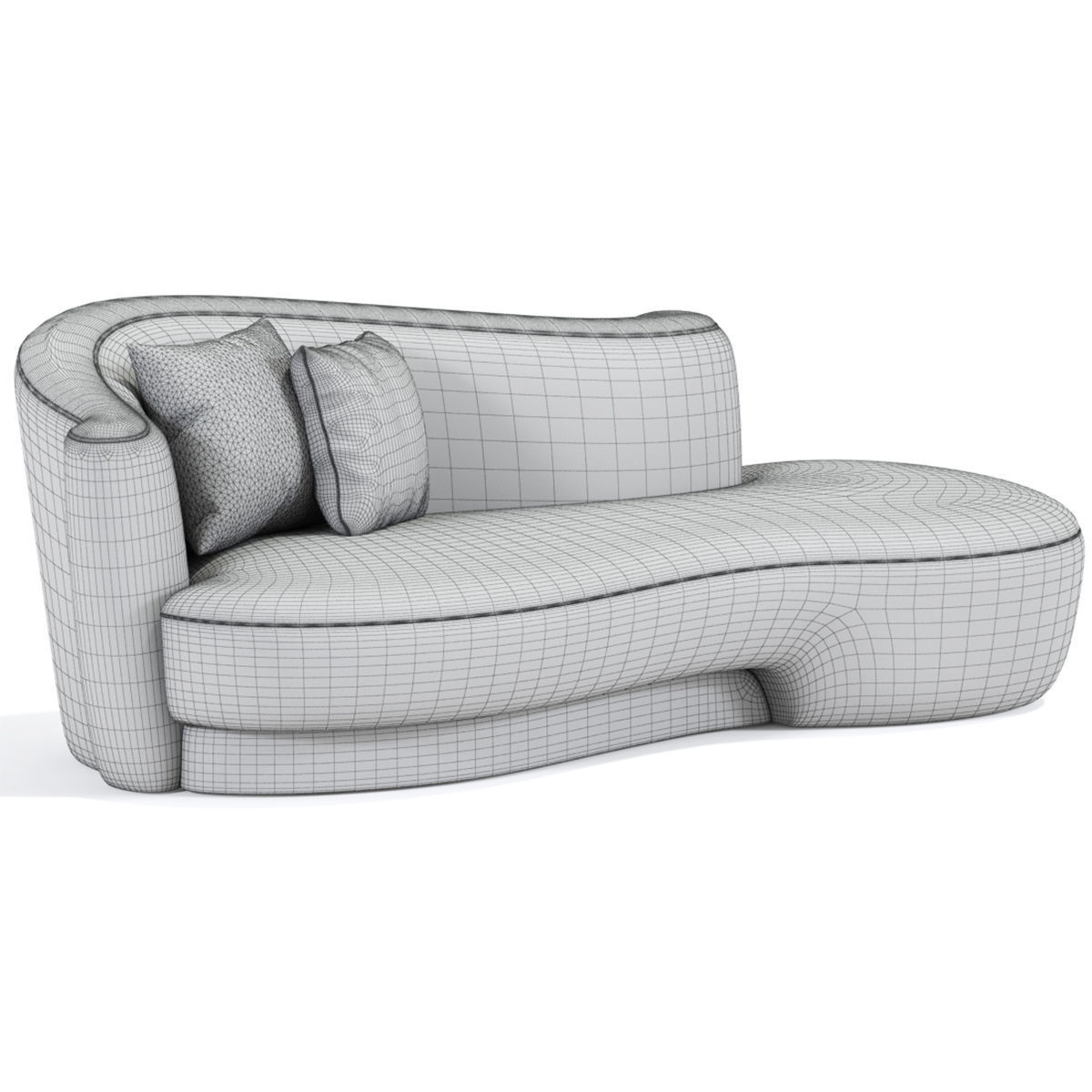 Mid-Century Modern Sculptural Curved Sofa by Weiman 3D model | CGTrader