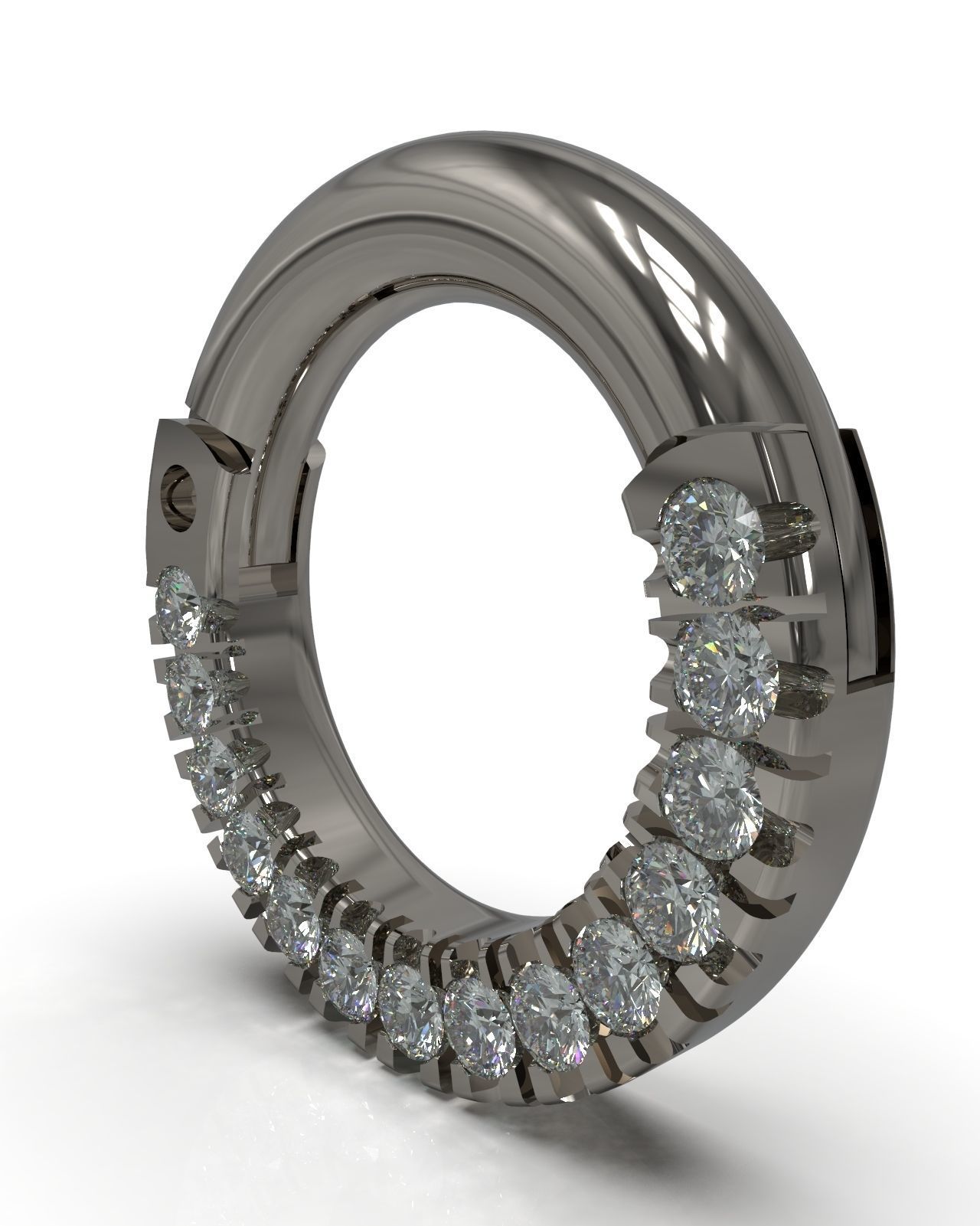 Septum ring with gems 3D model 3D printable | CGTrader