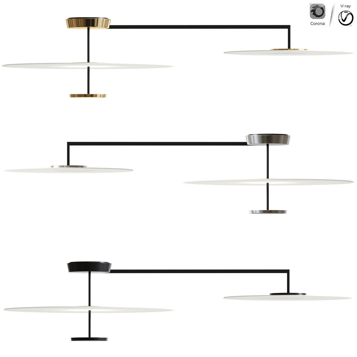 Vibia FLAT 5924 LED metal ceiling lamp 3D model | CGTrader