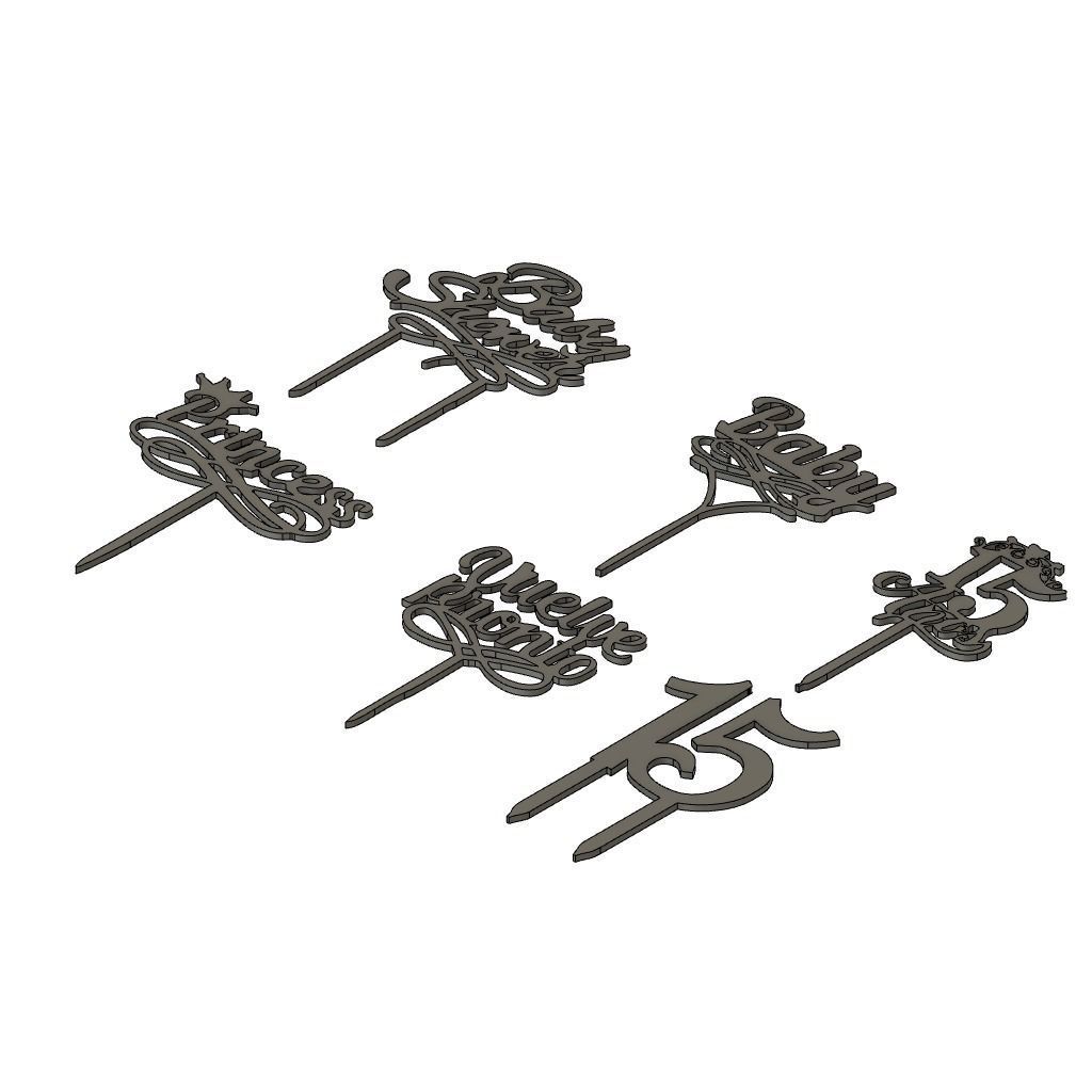 Textured Lettering Topper 3D model 3D printable | CGTrader