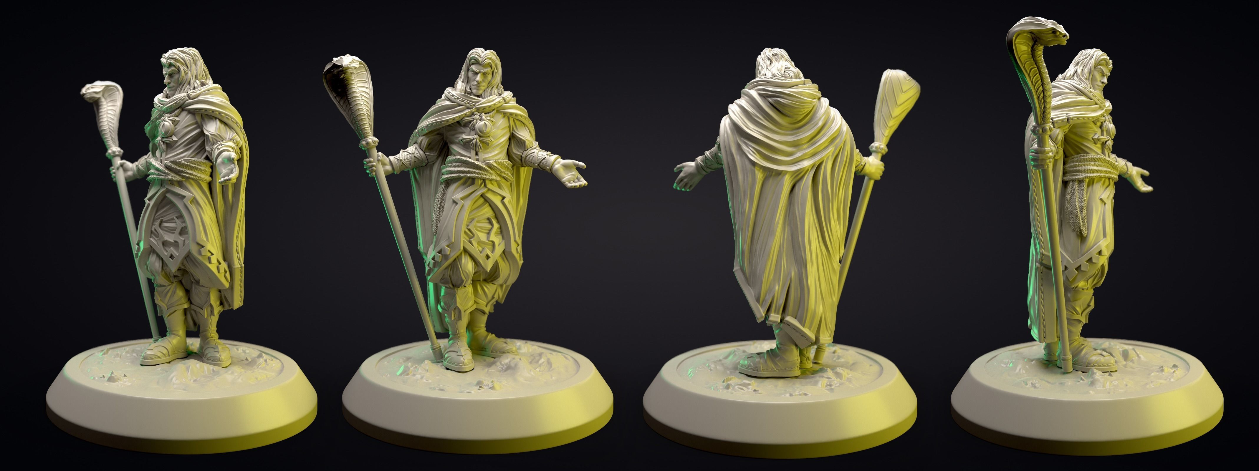 Mage - snake warlock 3D model 3D printable | CGTrader