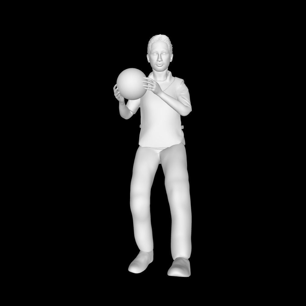 NETBALL FEMALE PLAYER BASKETBALL PLAYER 3D model 3D printable | CGTrader