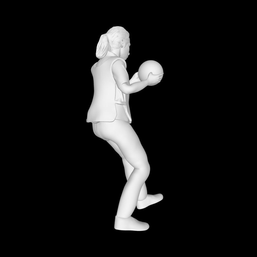 NETBALL FEMALE PLAYER BASKETBALL PLAYER 3D model 3D printable | CGTrader