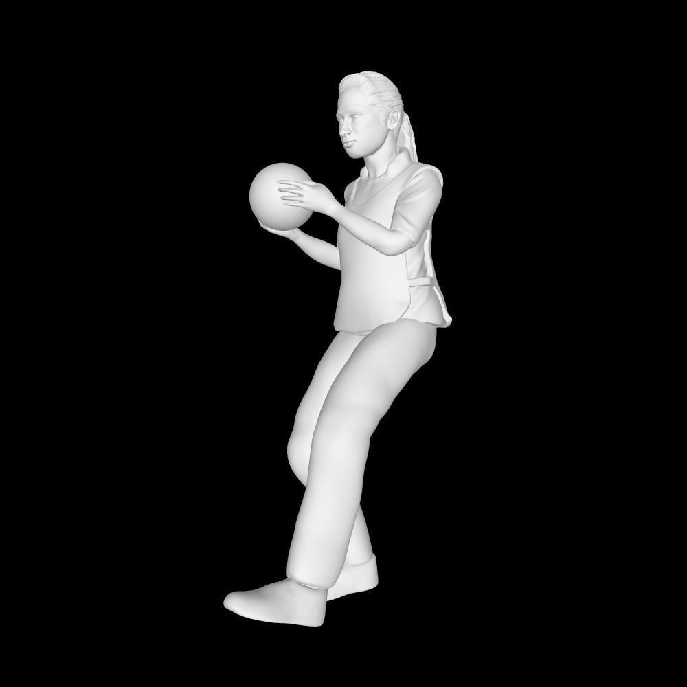 NETBALL FEMALE PLAYER BASKETBALL PLAYER 3D model 3D printable | CGTrader
