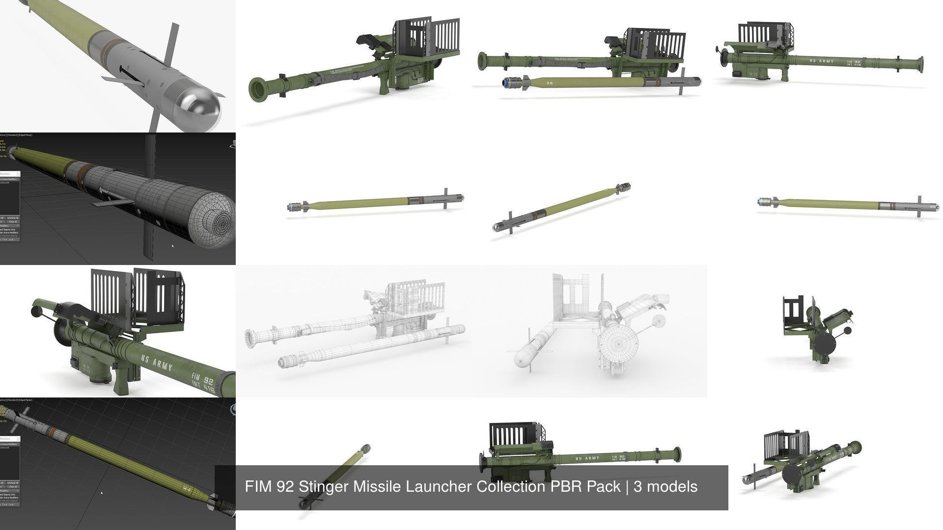 FIM 92 Stinger Missile Launcher Collection PBR Pack | CGTrader