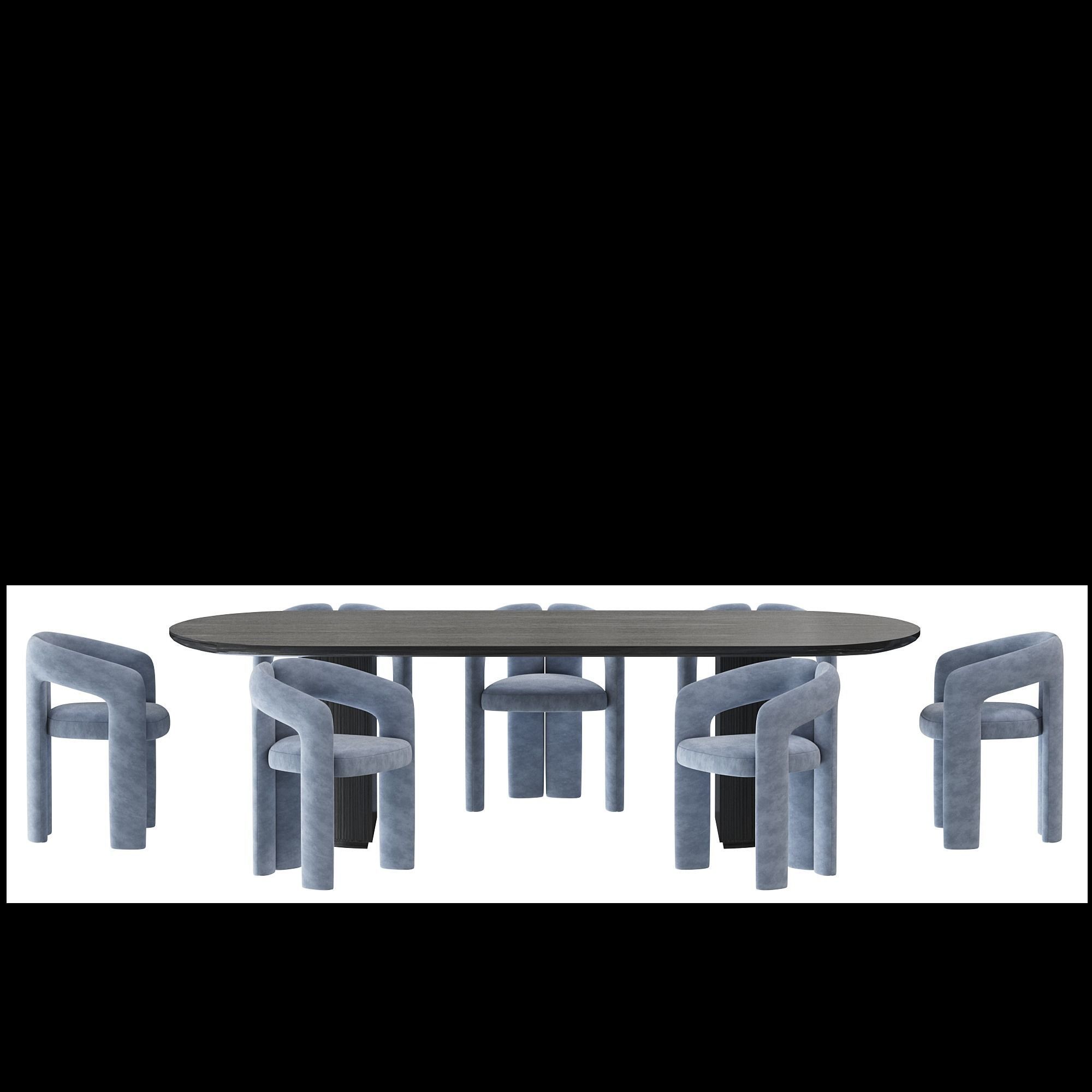 Moon Dining Table and Dudet Chair 3D model | CGTrader