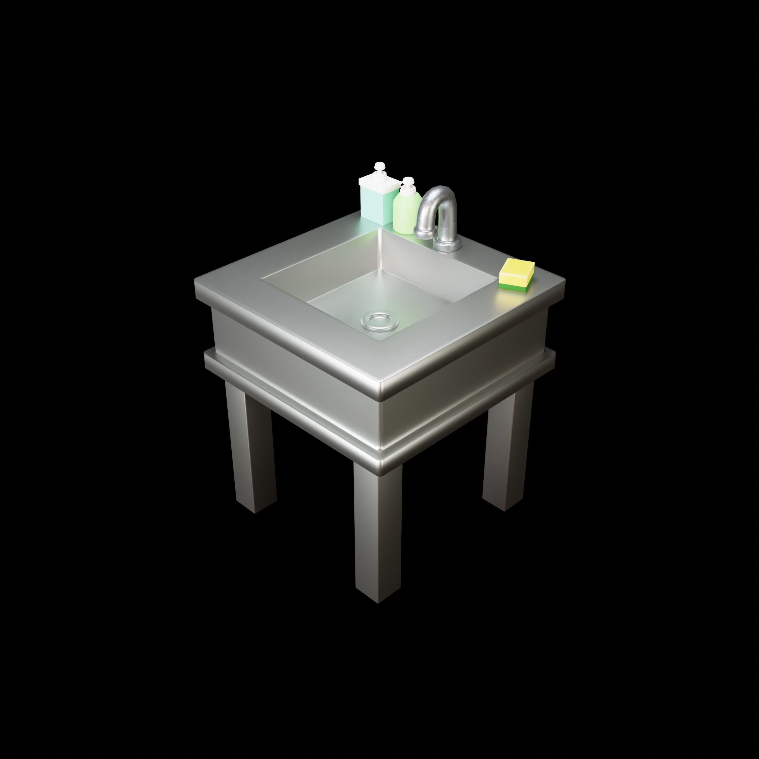 3D model Kitchen sink - Cute Cartoon VR / AR / low-poly | CGTrader
