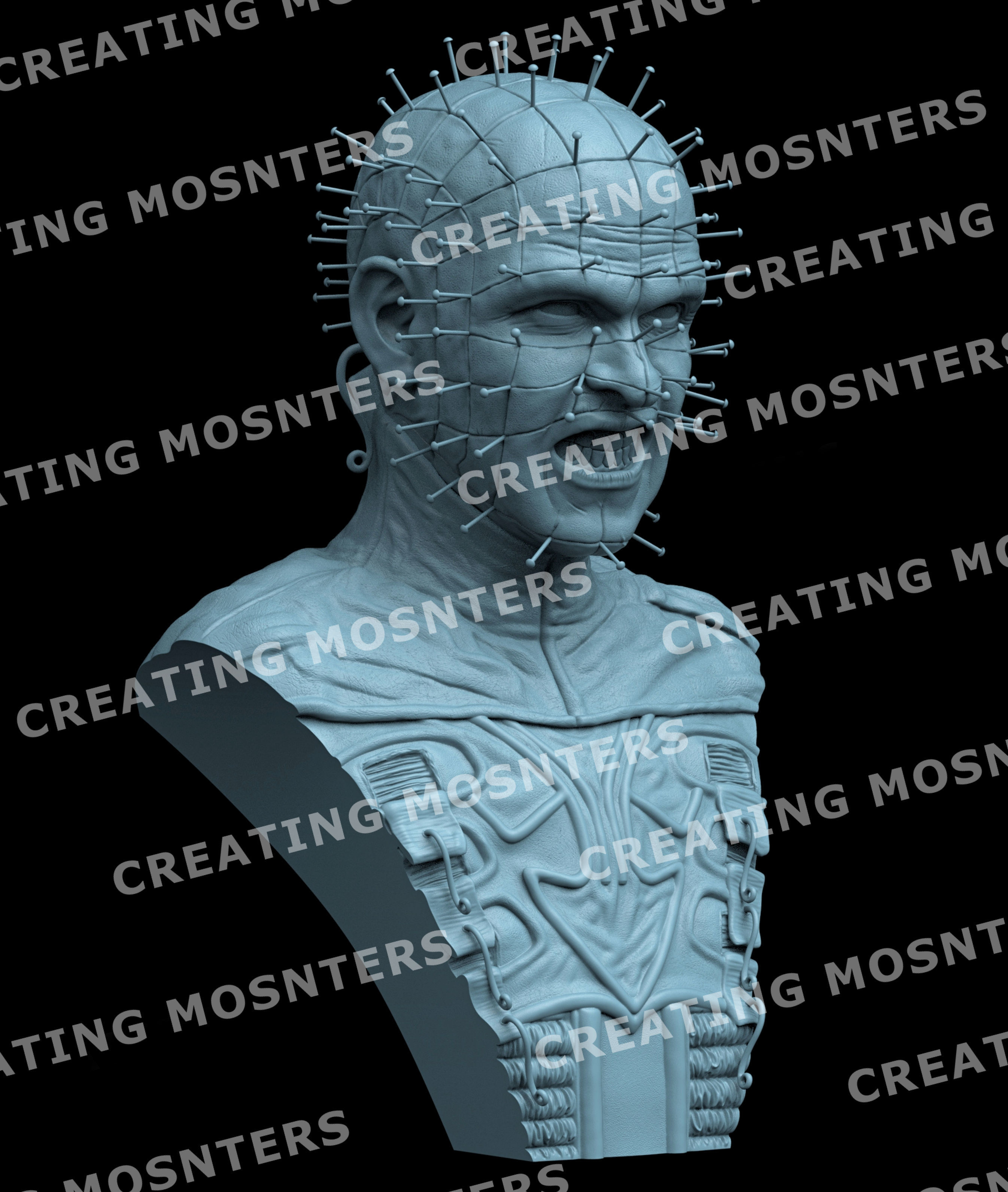 PINHEAD BUST STL 3D model 3D printable | CGTrader