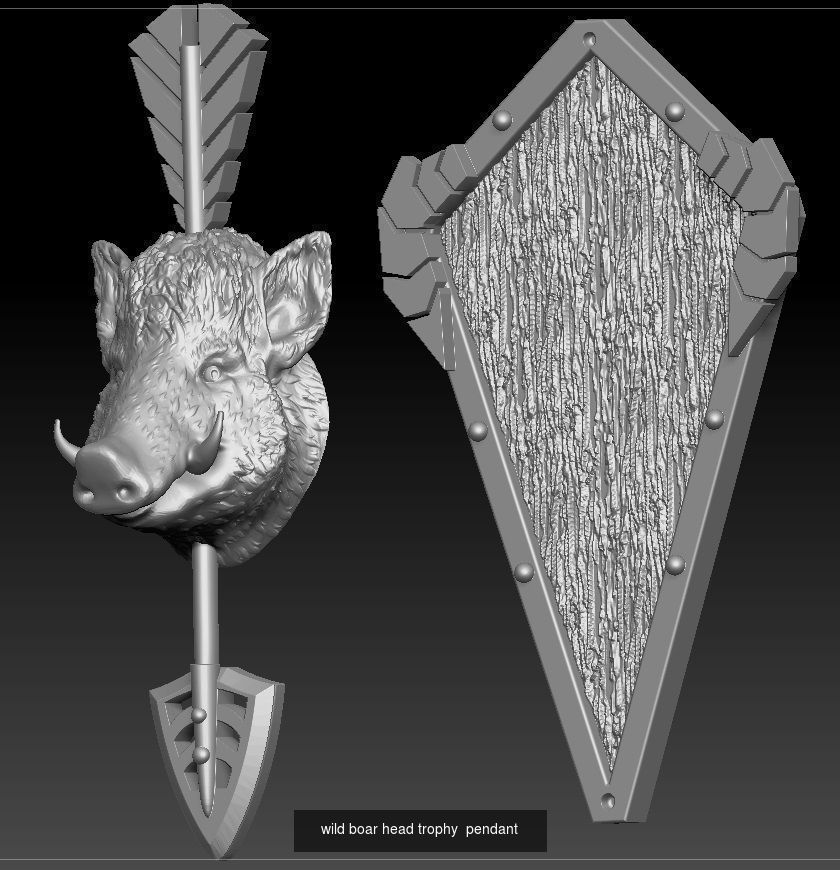 head trophy pendants 3D Model Collection | CGTrader
